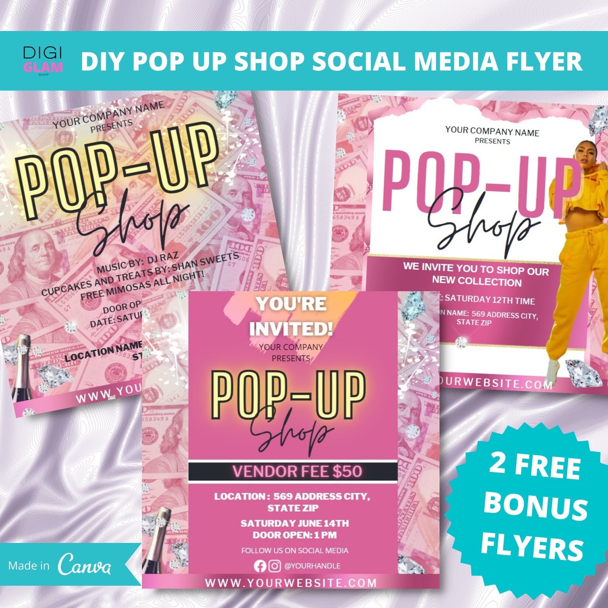 Editable POP UP Shop DIY Business Flyer Design Canva | Etsy