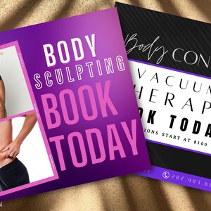 19 Body Contouring Template Purple & Pink Body Sculpting Flyer Body ...