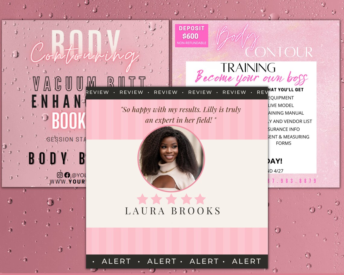 Pink Body Contouring Set Body Sculpting Template Body - Etsy