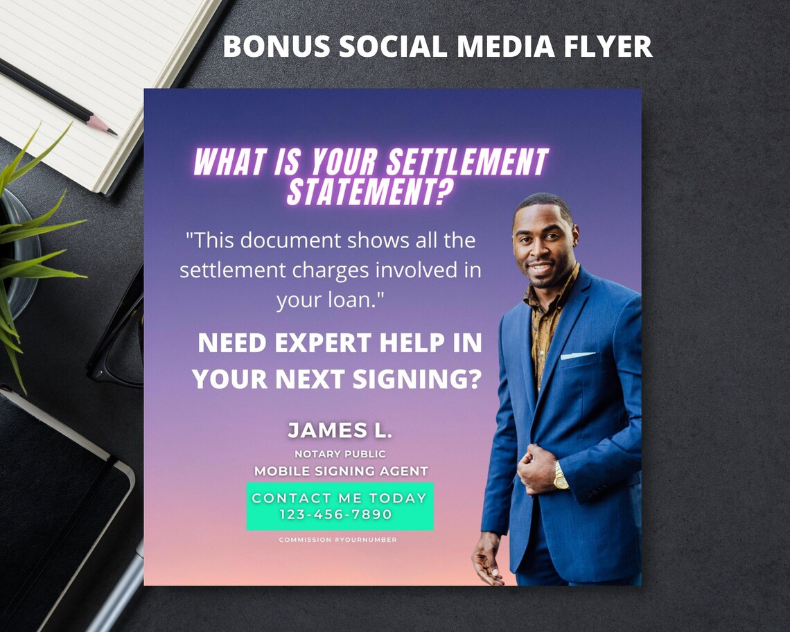 Notary Notary Signing Agent Flyer Template Notary Signing | Etsy