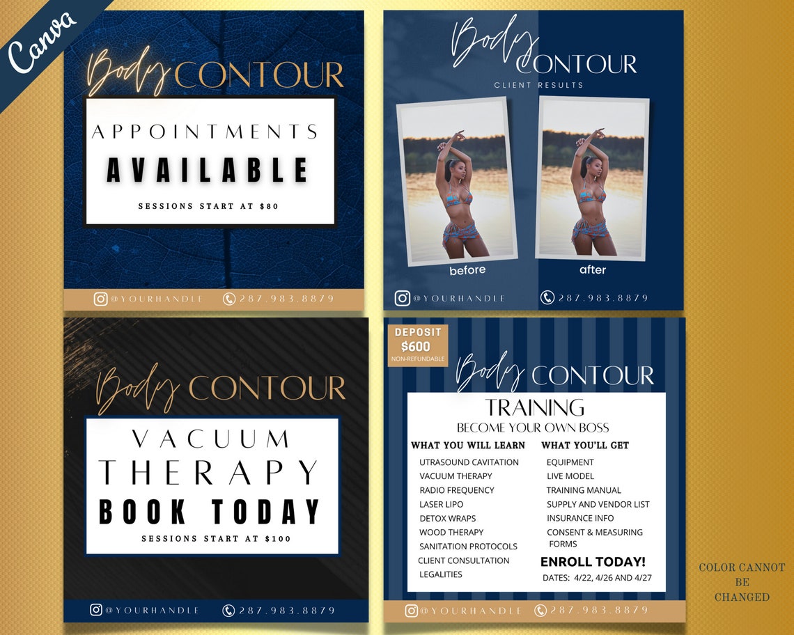 DIY Body Sculpting Flyers 13 PC Body Contouring Template - Etsy