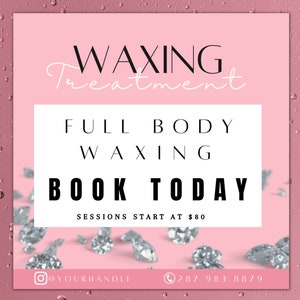 Pink Waxing Service Flyer Bundle D.I.Y Canva Waxing Flyer Template Wax ...