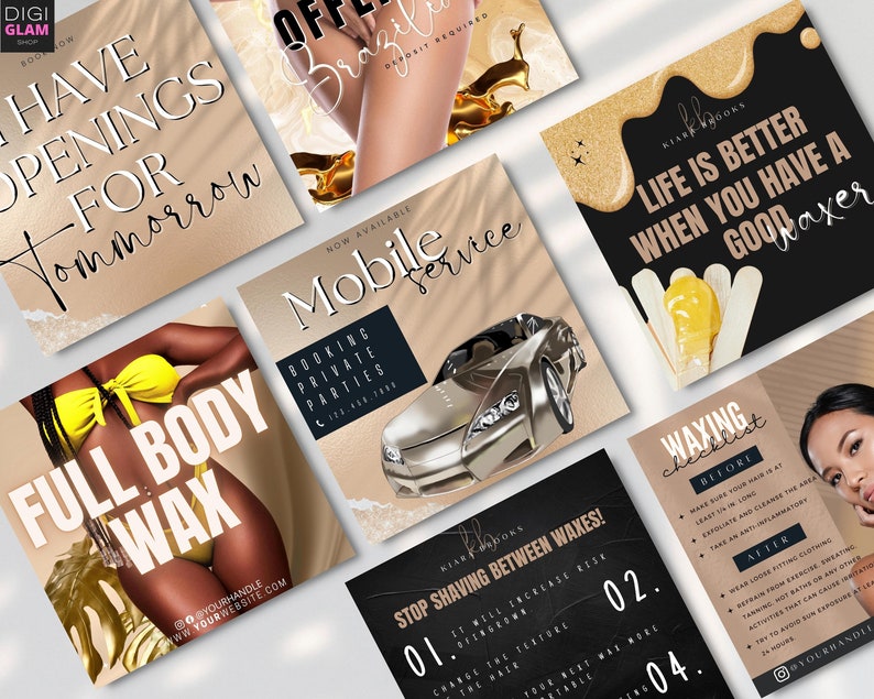 30 Waxing Service Flyer Informational Post D.I.Y Canva - Etsy