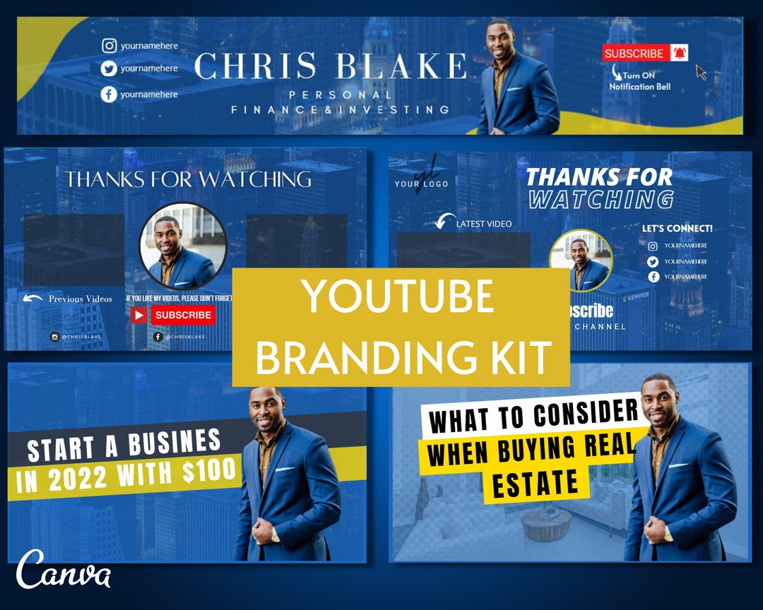 Youtube Branding Kit Youtube Channel Kit Youtube Banners - Etsy