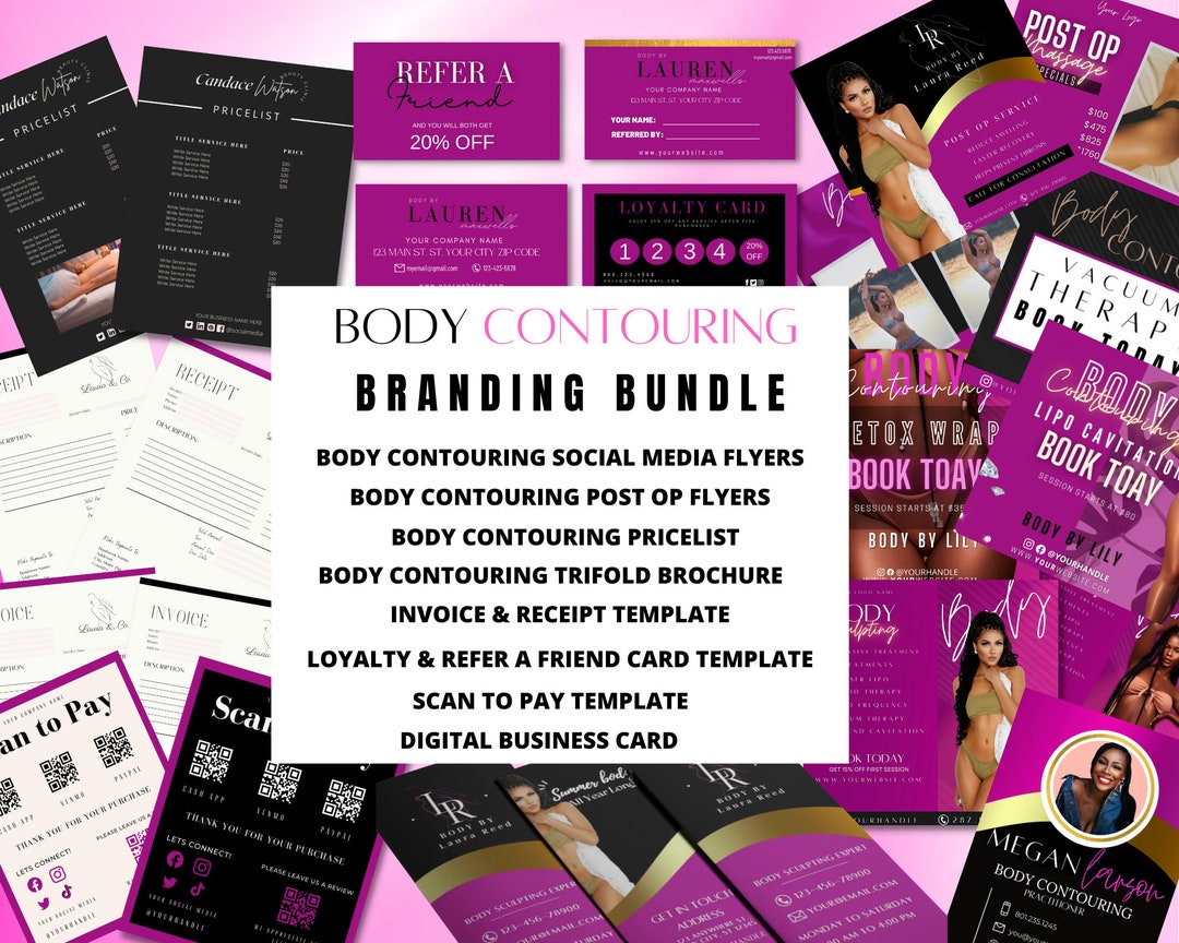 24 Stk Body Contouring Branding Kit Body Contouring Flyers Body ...