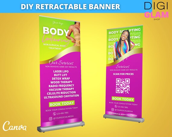 Retractable Banner Diy Banner Body Contour Retractable - Etsy