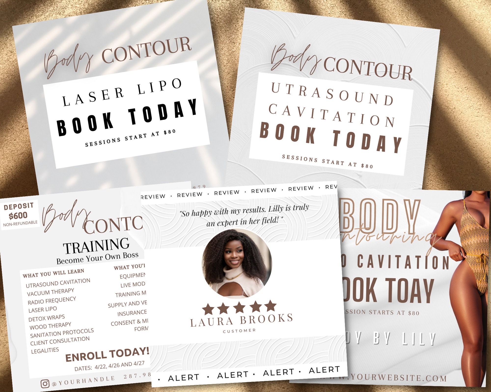 Editable Body Sculpting Body Sculpting Flyer Body Contour | Etsy