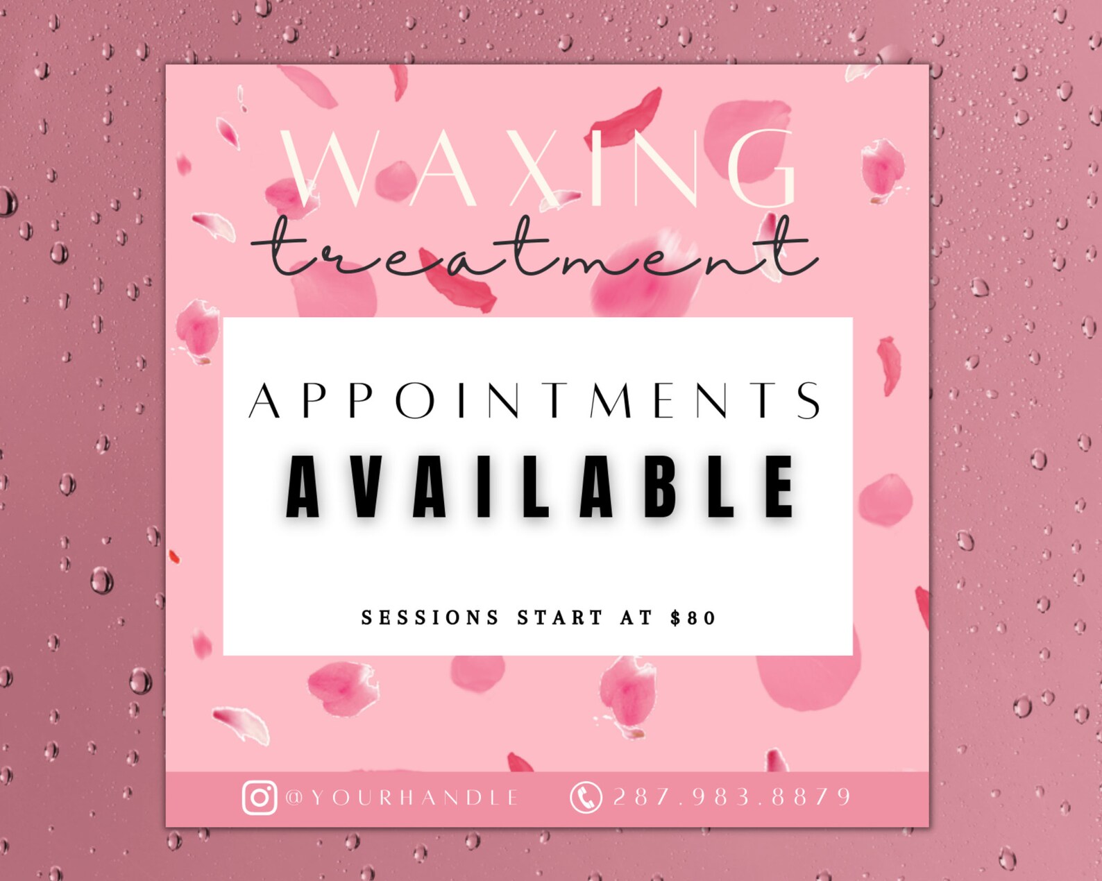 Pink Waxing Service Flyer Bundle D.I.Y Canva Waxing Flyer - Etsy