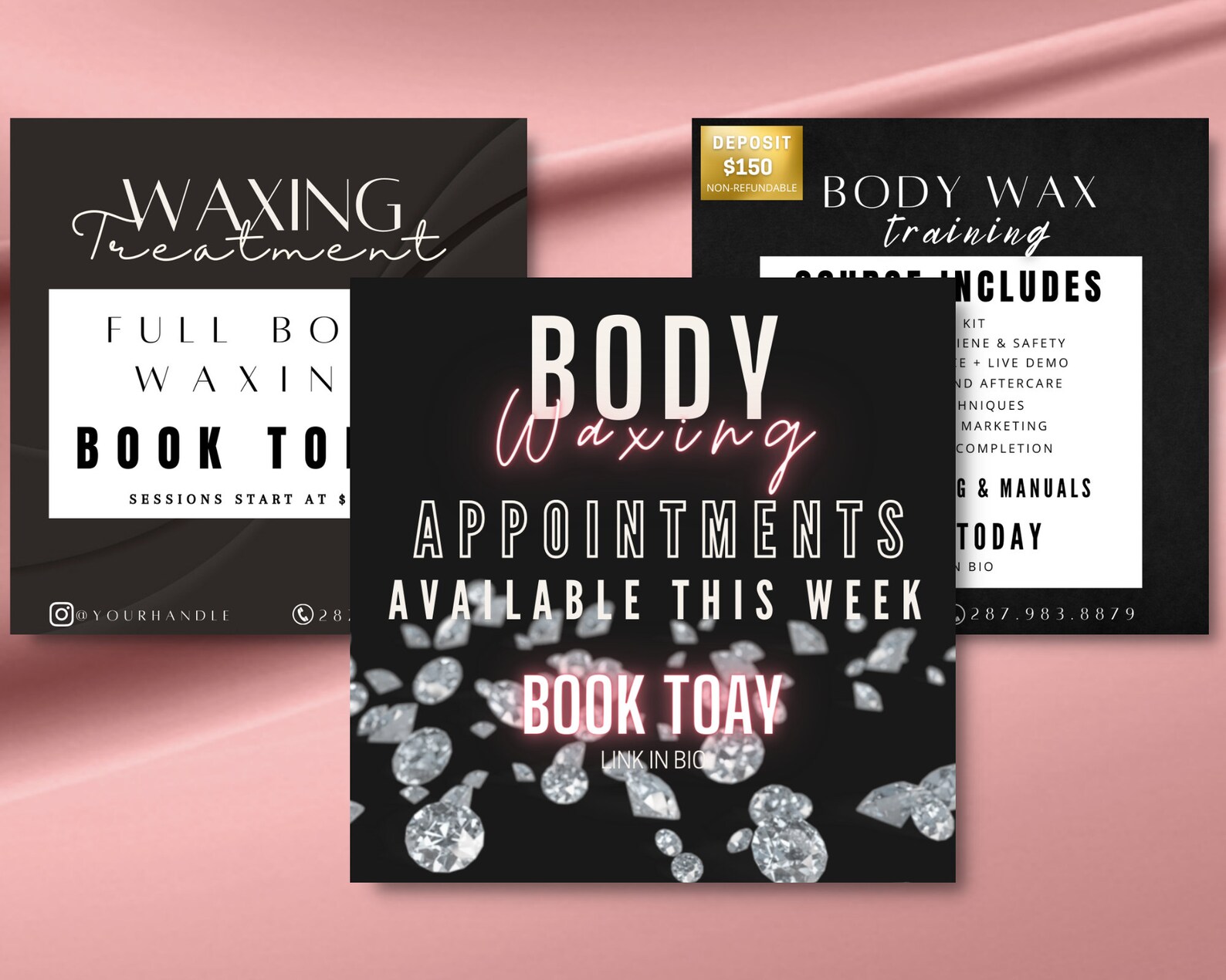 Waxing Service Business Bundle D.I.Y Waxing Flyer Template - Etsy