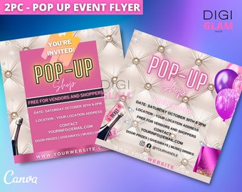 Editable POP UP Shop DIY Business Flyer Design Canva | Etsy