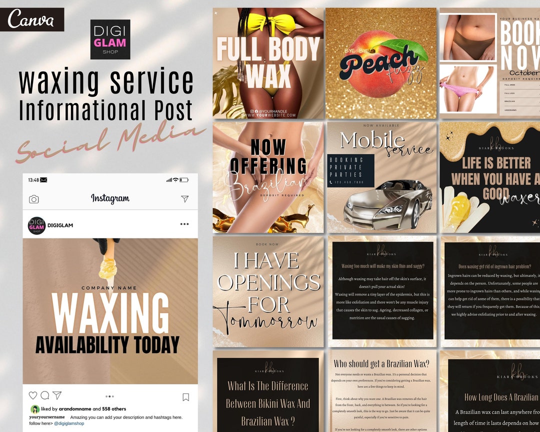 30 Waxing Service Flyer Informational Post D.I.Y Canva Waxing Flyer ...