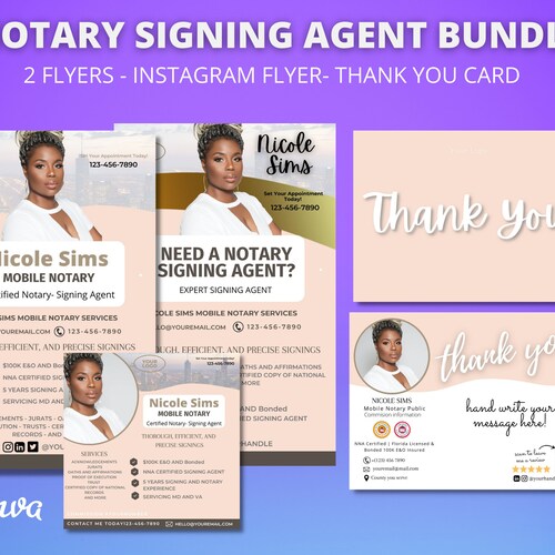 Notary Notary Signing Agent Branding Notary Signing Flyers - Etsy
