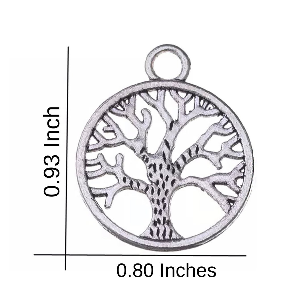 Tree of Life Pewter Charms for Jewelry Making. Antique Silver Pewter ...
