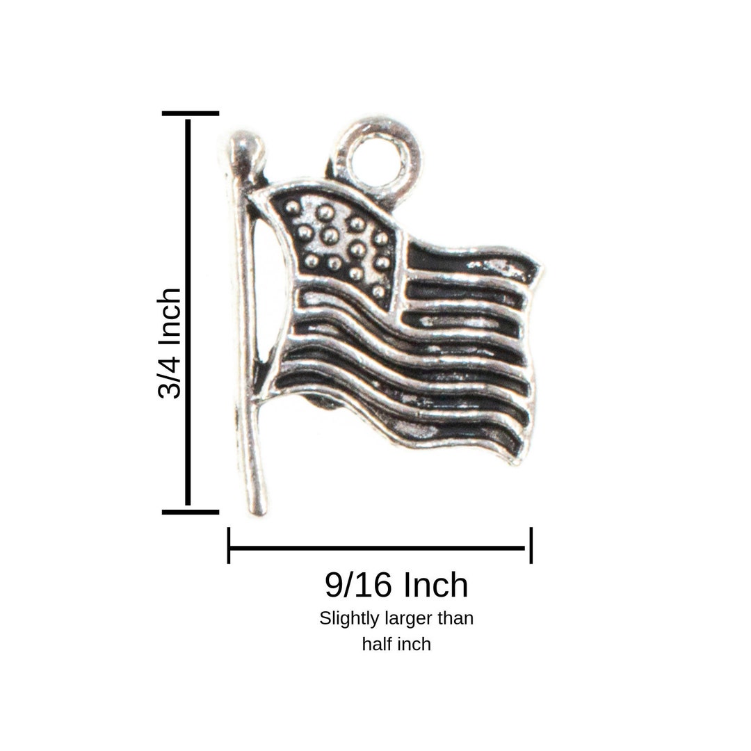 Tiny USA Flag Charm. 50, or 100 Pieces With Extra Discount. Perfect for ...