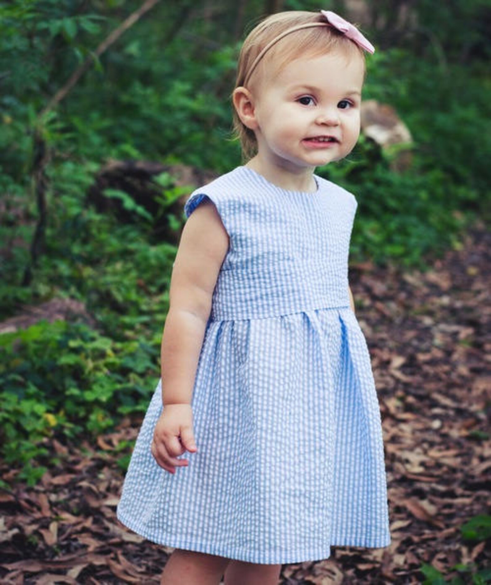 Girls Blue Seersucker Dress Easter Seersucker Dress Spring Dress for ...