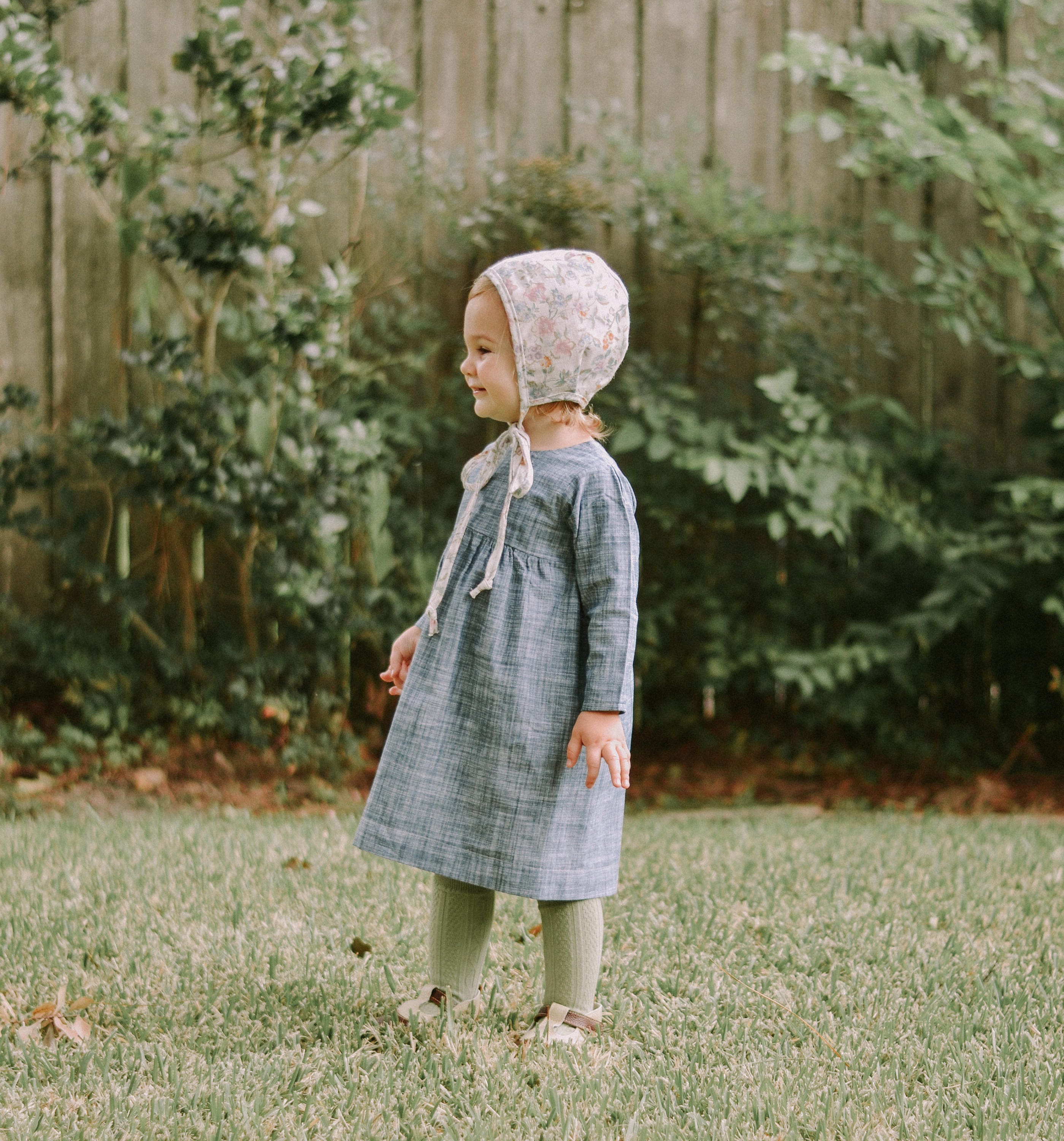 Girls Long Sleeve Chambray Dress With Three Chambray Color - Etsy