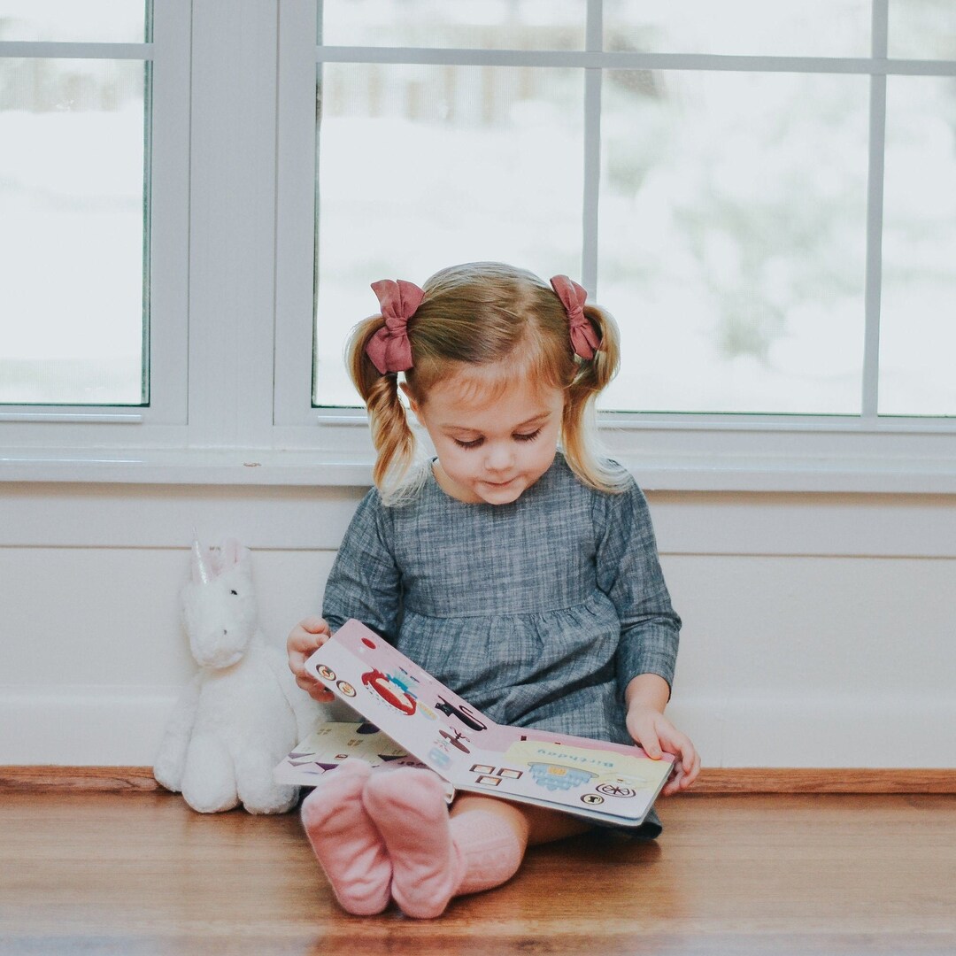 Girls Long Sleeve Chambray Dress With Three Chambray Color - Etsy