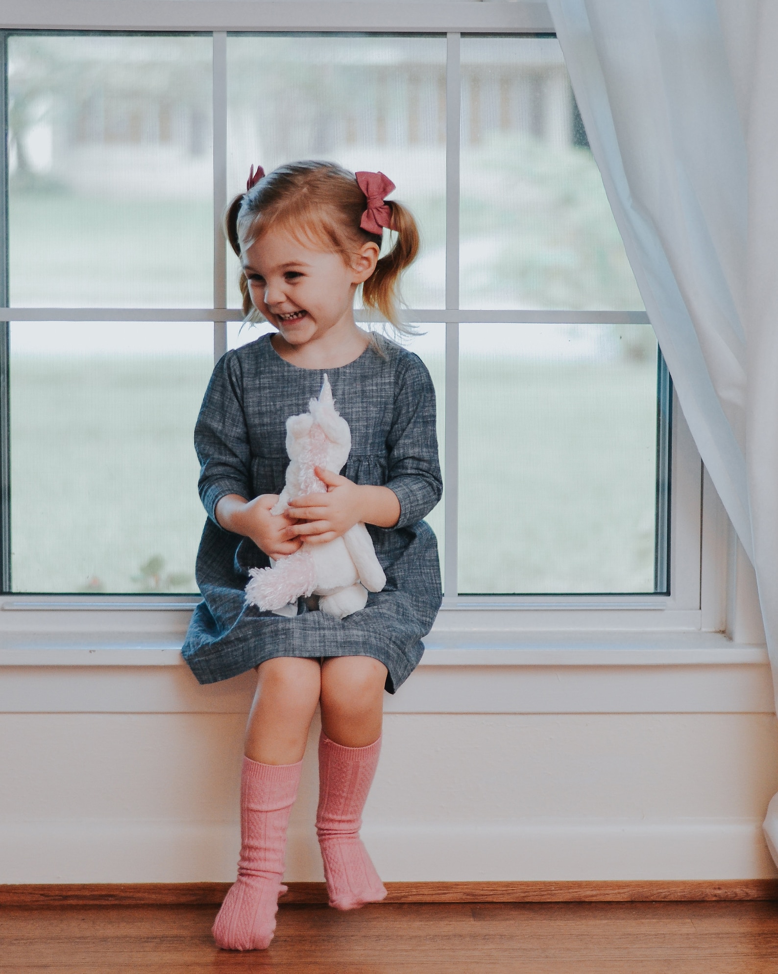 Girls Long Sleeve Chambray Dress With Three Chambray Color - Etsy