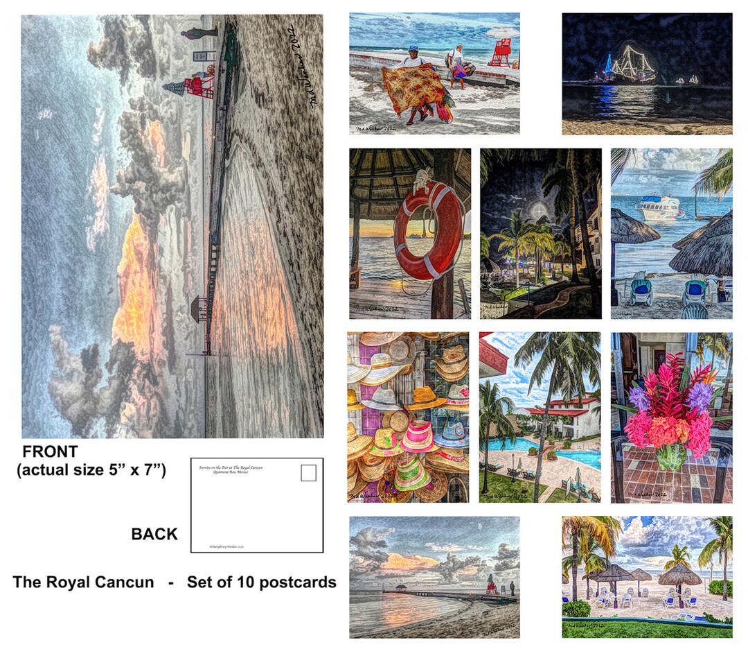 Art Postcards From Cancun - Royal Resorts - Etsy