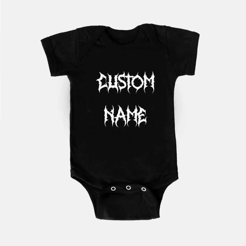 Custom Name Onesie, Metal, Punk Rock Onesie, Metalcore Font, Customized ...