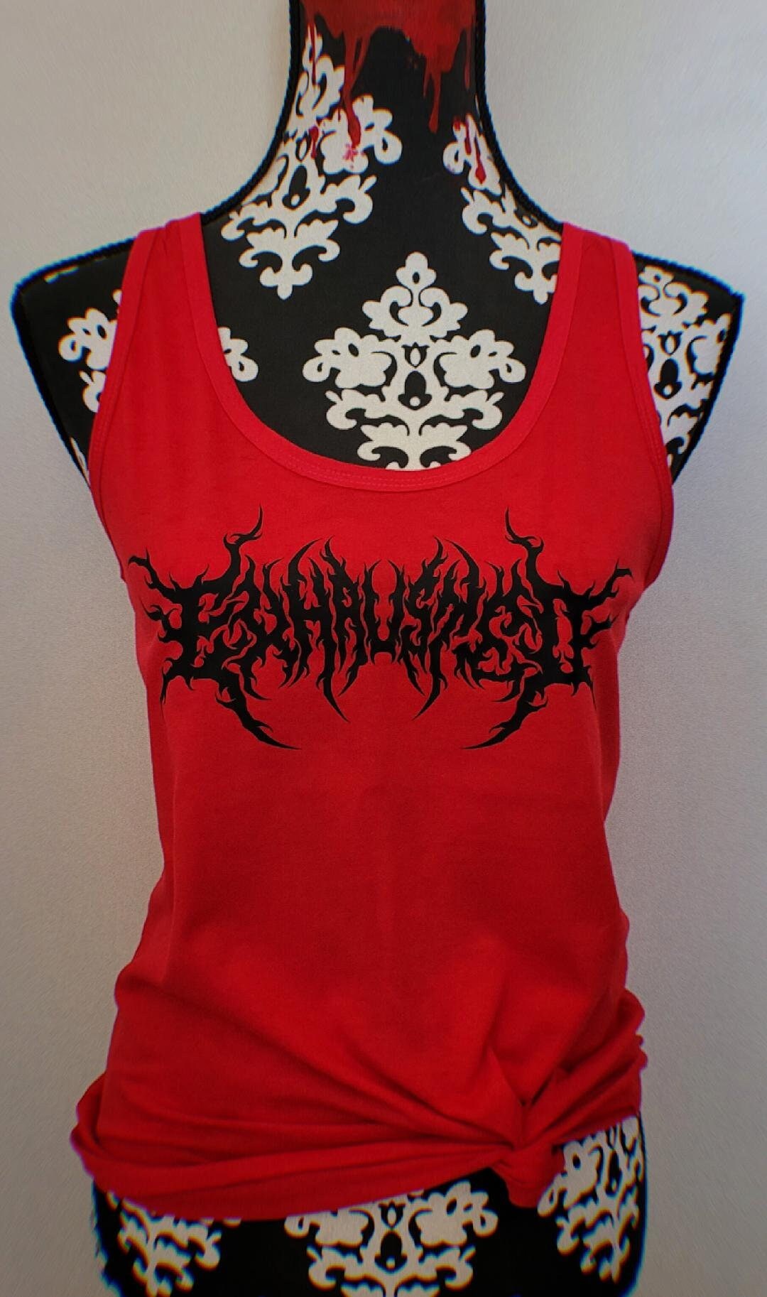 Exhausted, Death Metal Tank, Metal Shirt, Tired, Punk Rock Tank, Red ...