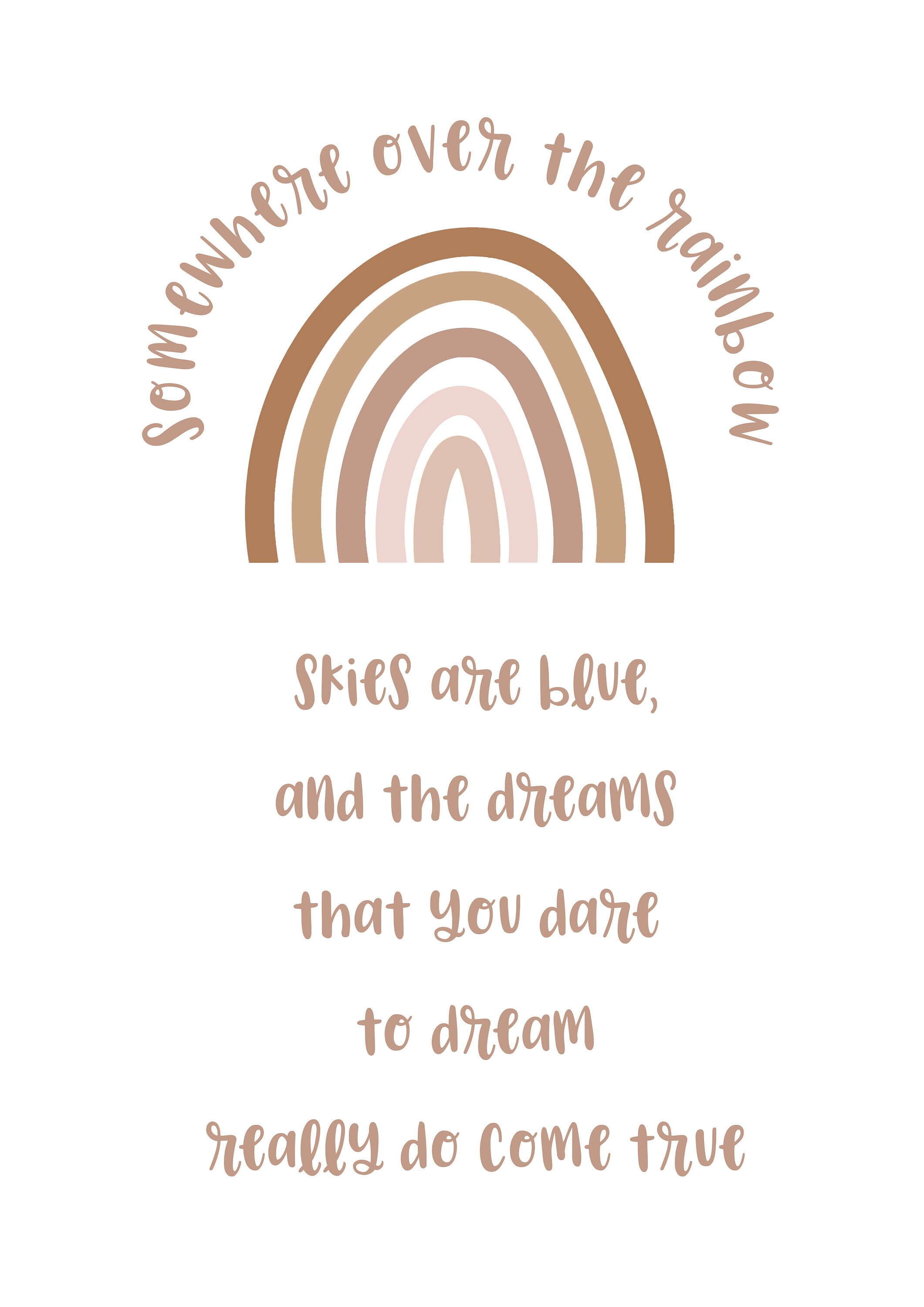 Somewhere Over the Rainbow Nursery Print Nursery Rhyme - Etsy UK