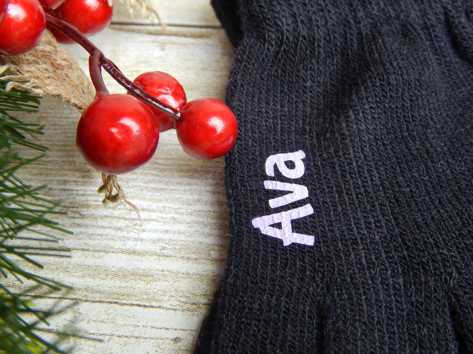 Black Personalized Adult Gloves,personalized Gloves,work Party Gift ...