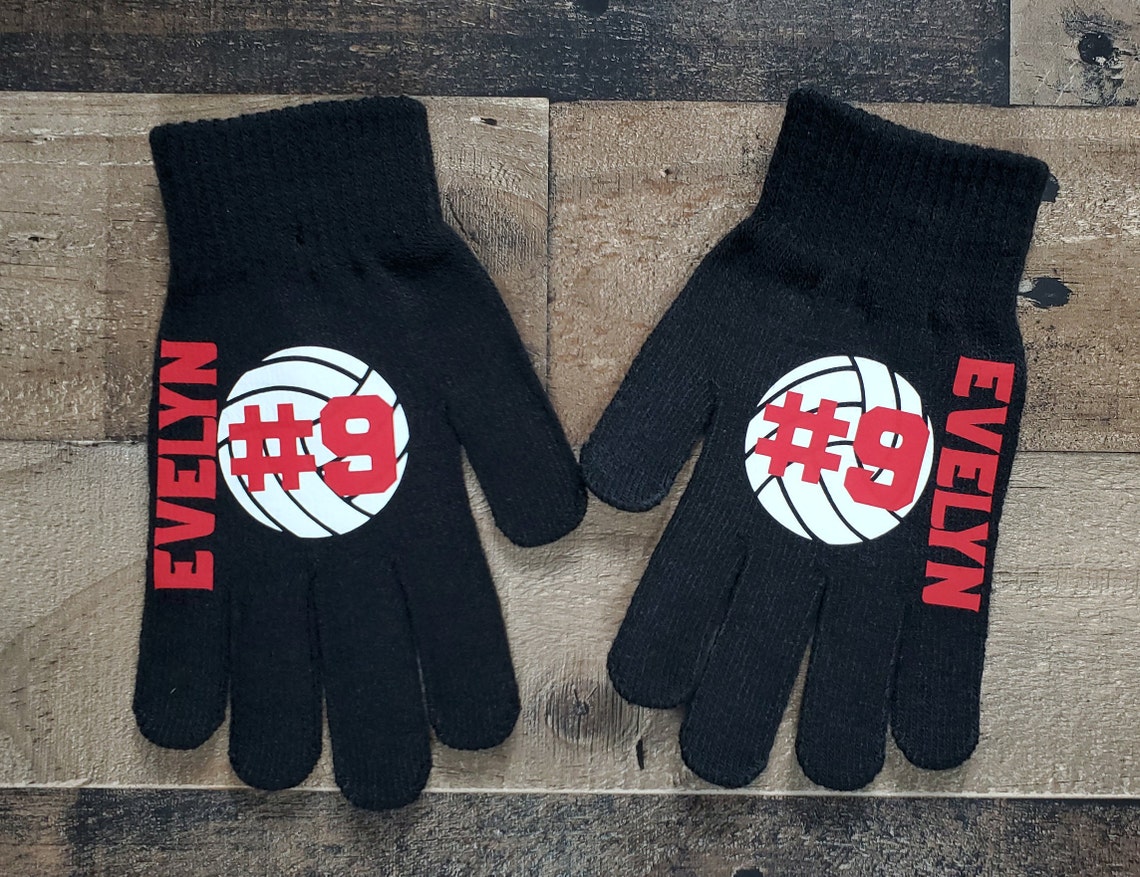 Black Personalized Adult Gloves,personalized Gloves,work Party Gift ...