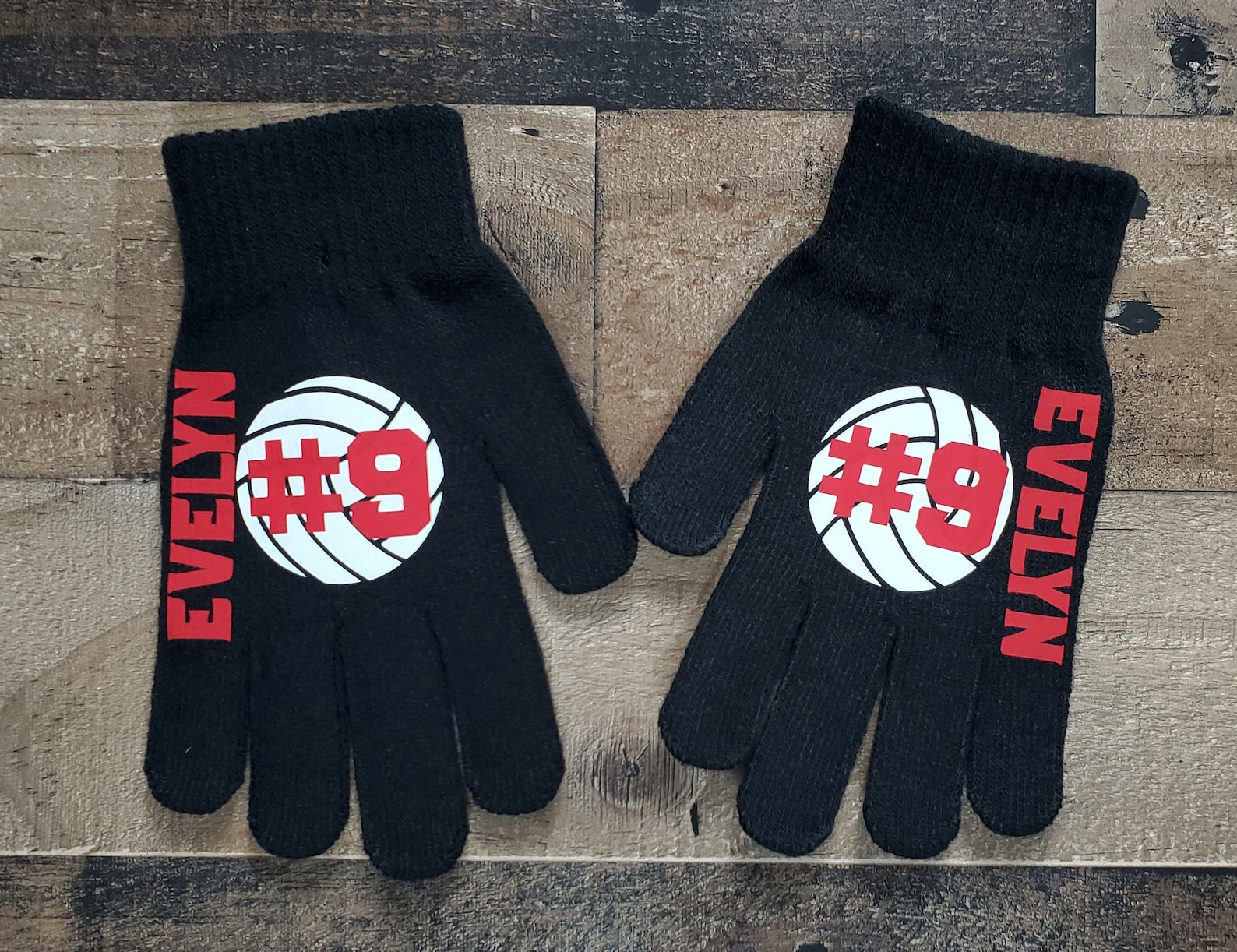 Black Personalized Adult Gloves,personalized Gloves,work Party Gift ...