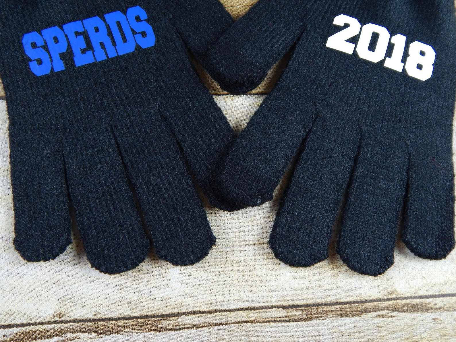 Black Personalized Adult Gloves,personalized Gloves,work Party Gift ...