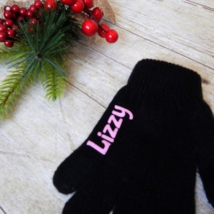 Black Personalized Adult Gloves,personalized Gloves,work Party Gift ...