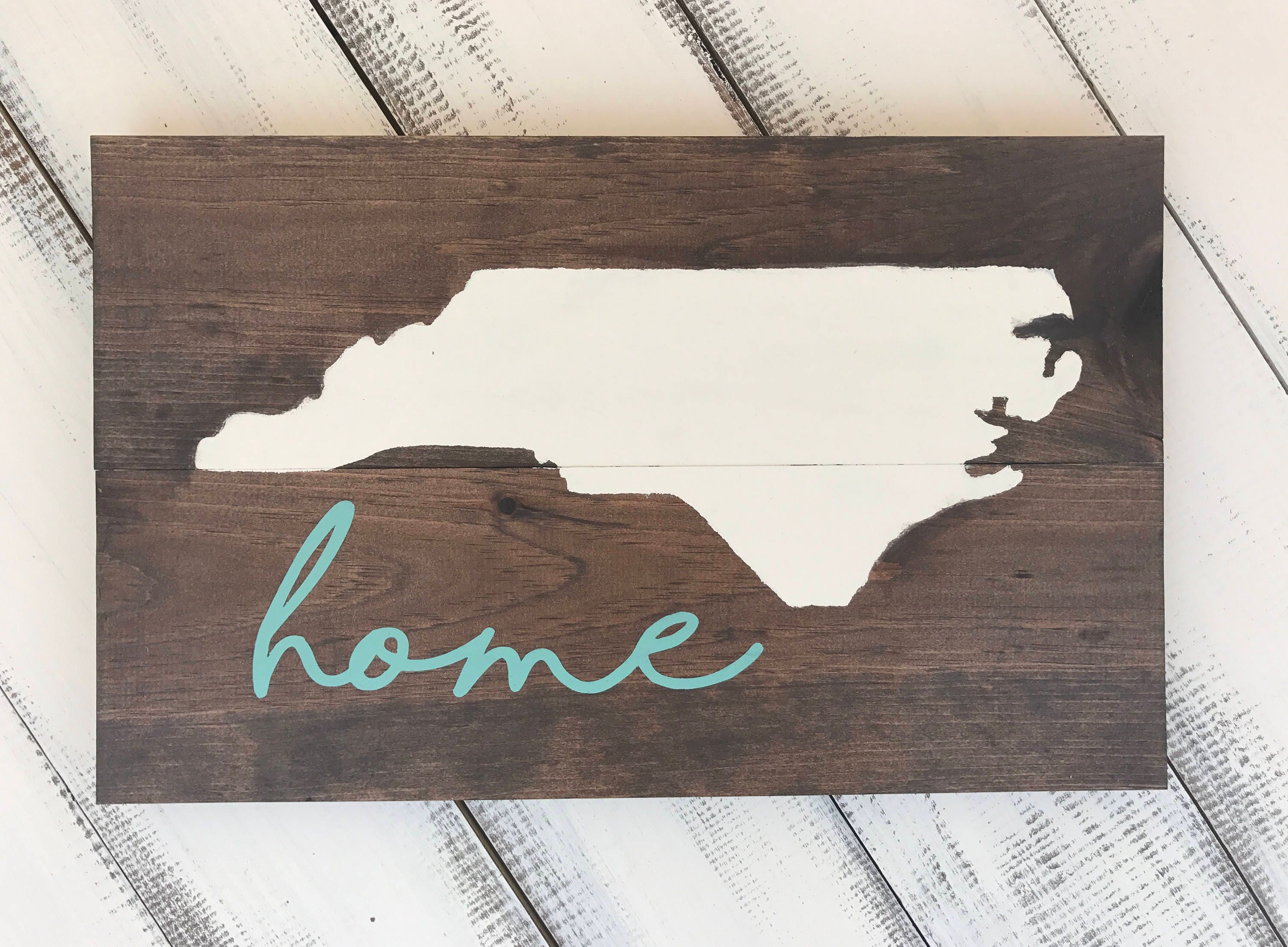 North Carolina State Hand Painted Wood Sign - Etsy