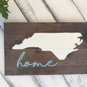 North Carolina State Hand Painted Wood Sign - Etsy