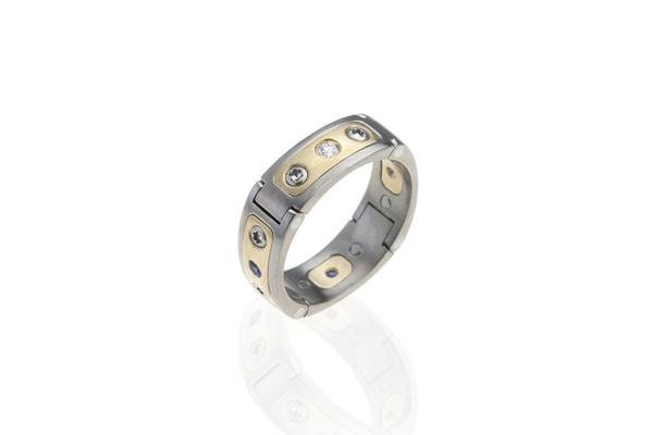 JJ1 Hinged Titanium and Gold Active Mens Wedding Ring - Etsy