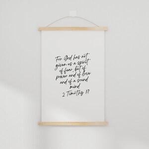 Digital Download, 2 Timothy 1:7, of A Sound Mind, Bible Verse Wall Art ...