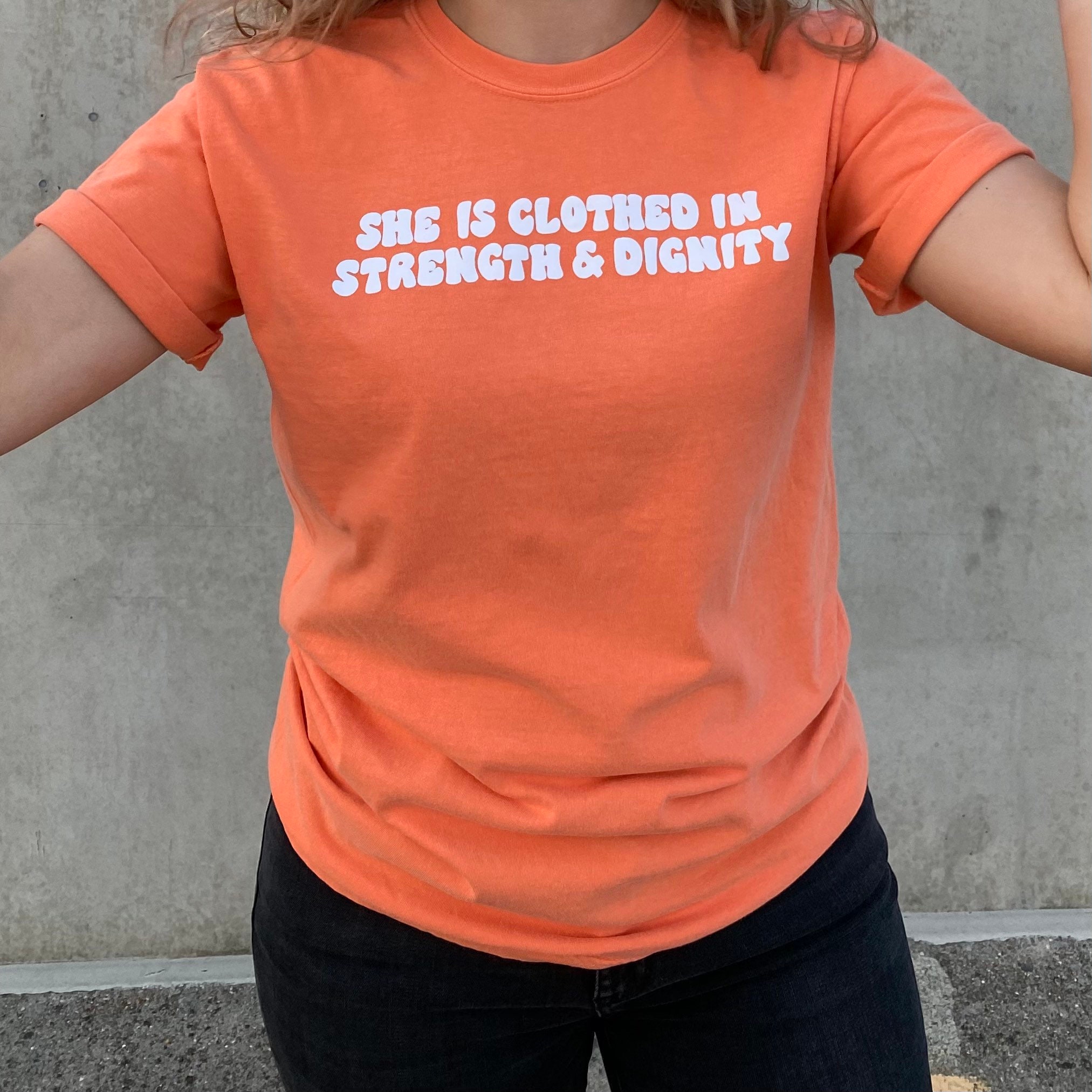 She is Clothed in Strength & Dignity Shirt, Christian Apparel ...