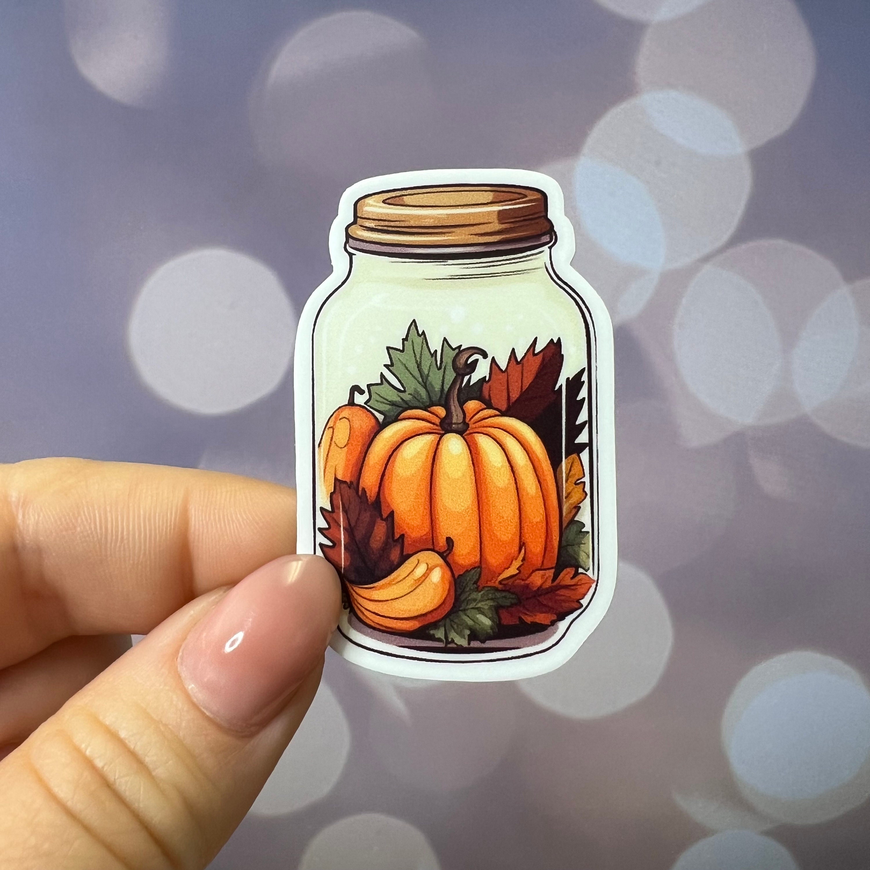 Pumpkin Mason Jar Sticker, Laptop Stickers, Scrapbooking Sticker ...