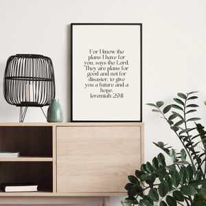 Jeremiah 29:11, for I Know the Plans, Bible Verse Wall Art, Scripture ...