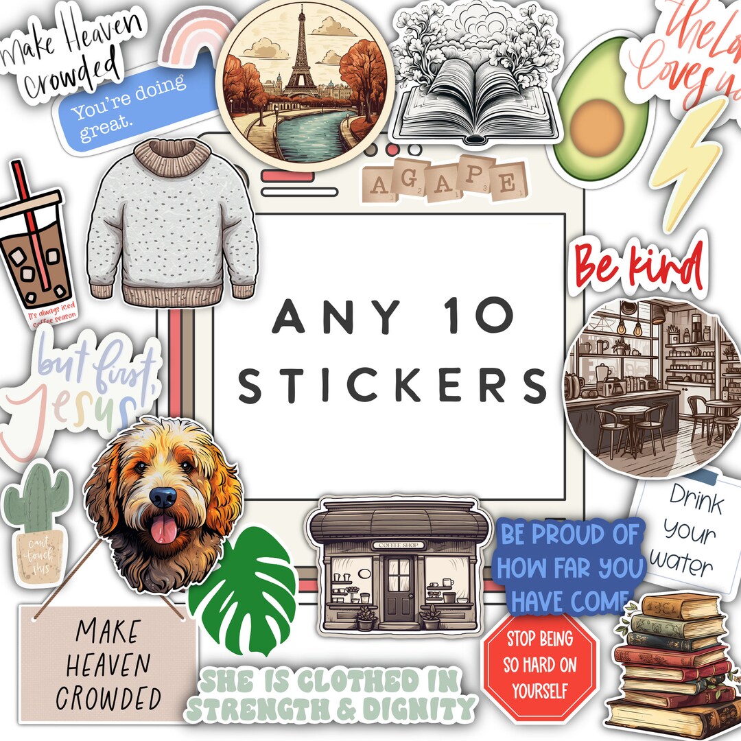 Any 10 Stickers, Sticker Packs, Sticker Bundles, Laptop Sticker ...