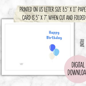 Happy Birthday Printable Greeting Card, Digital Download, Birthday Card ...