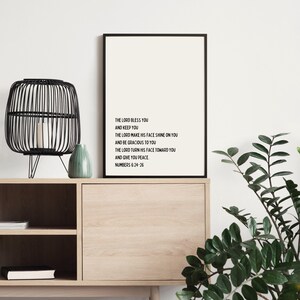 Numbers 6:24-26, the Lord Bless You, the Blessing Wall Art, Bible Verse ...
