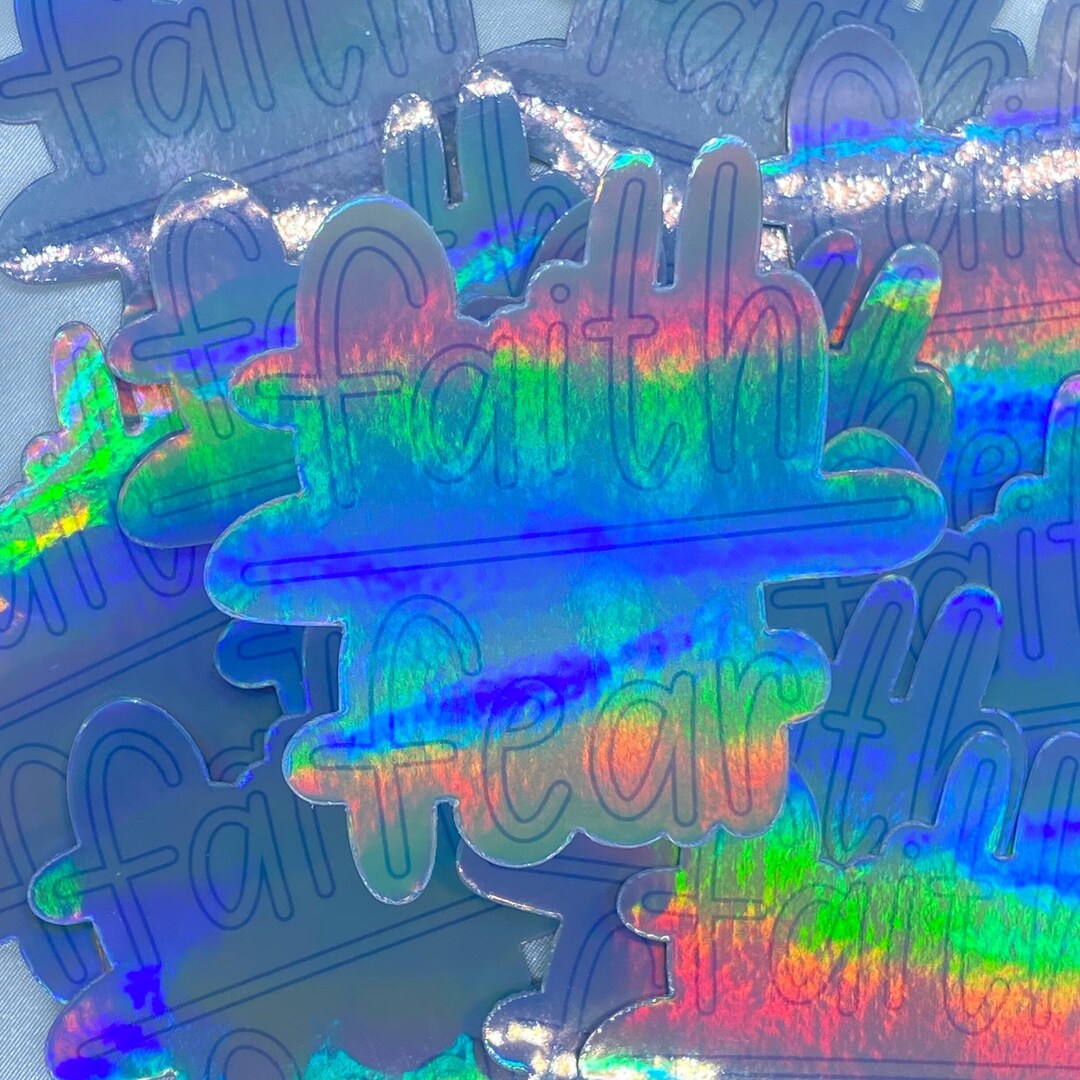 Faith Over Fear Sticker, Christian Sticker, Laptop Sticker, Holographic ...