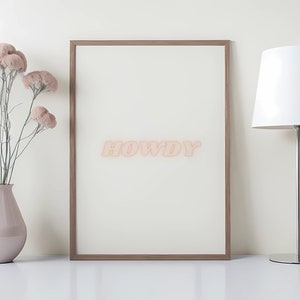 Howdy Print Preppy Wall Art Teen Room Decor Poster College Apartment ...