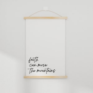 Faith Can Move the Mountains, Bible Verse Wall Art, Scripture Digital ...