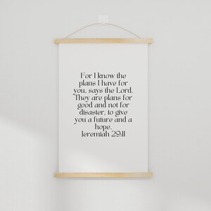 Jeremiah 29:11, for I Know the Plans, Bible Verse Wall Art, Scripture ...