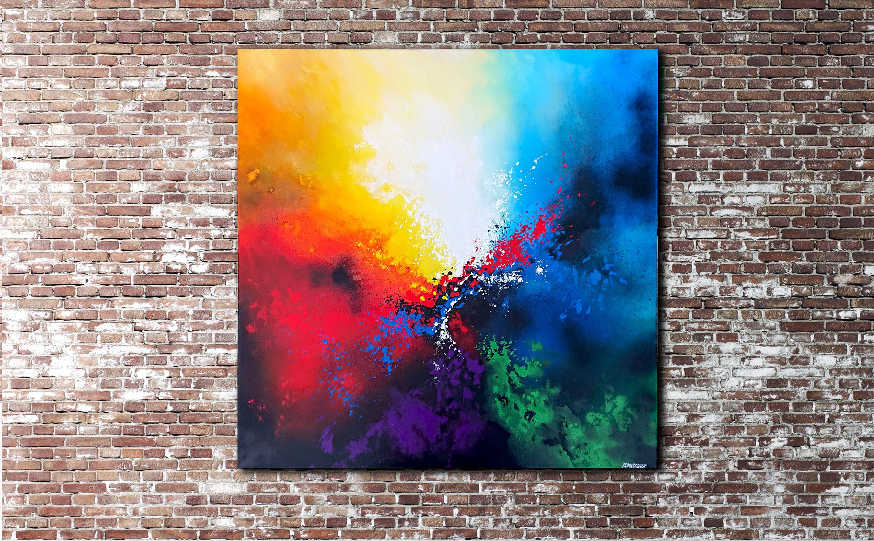 Große Original ABSTRAKTE Malerei Leinwand Wandkunst | Etsy