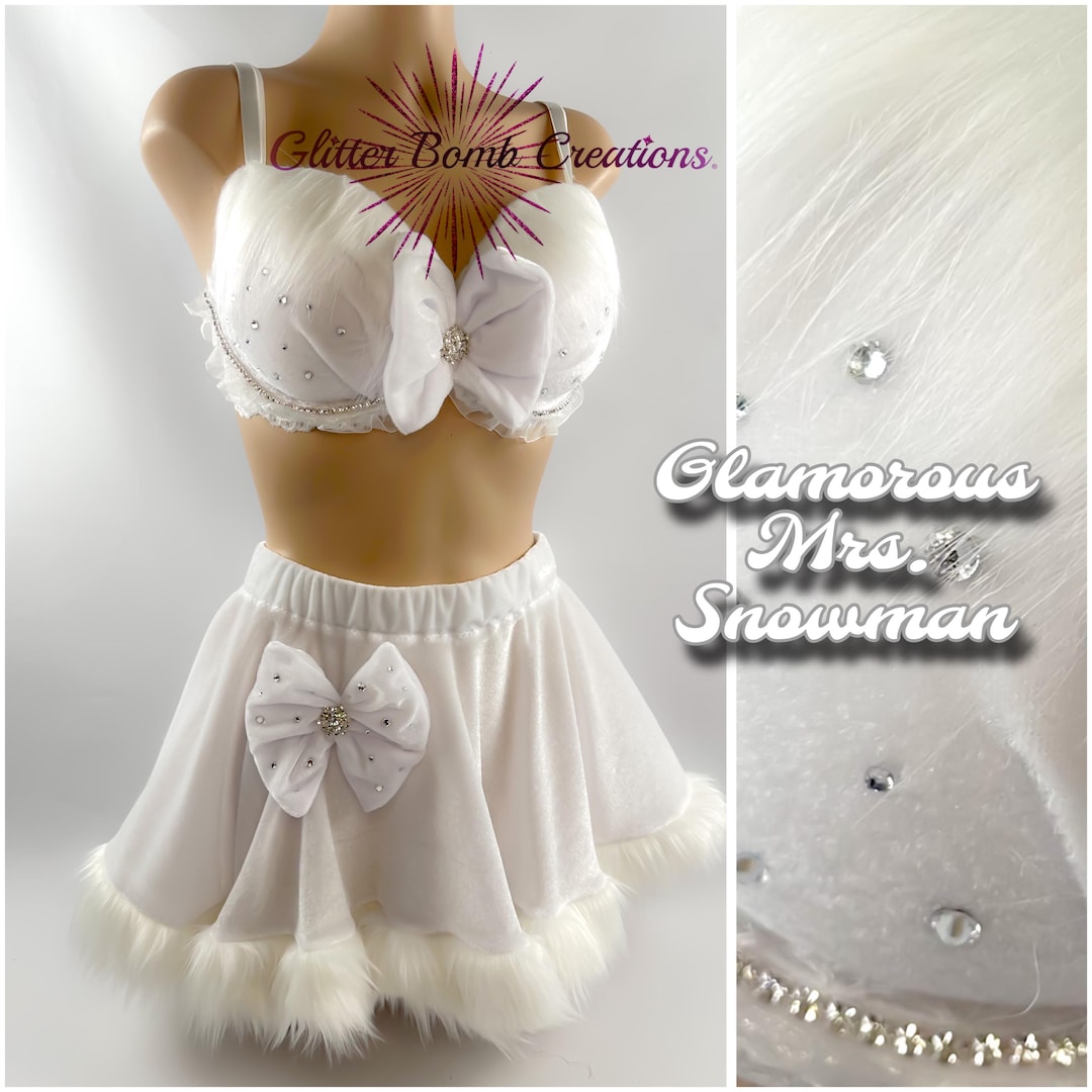 READY TO SHIP* Mrs Claus Bra Top / Sexy Women's Christmas Costume / Holiday Rave Bra / Santa's ...