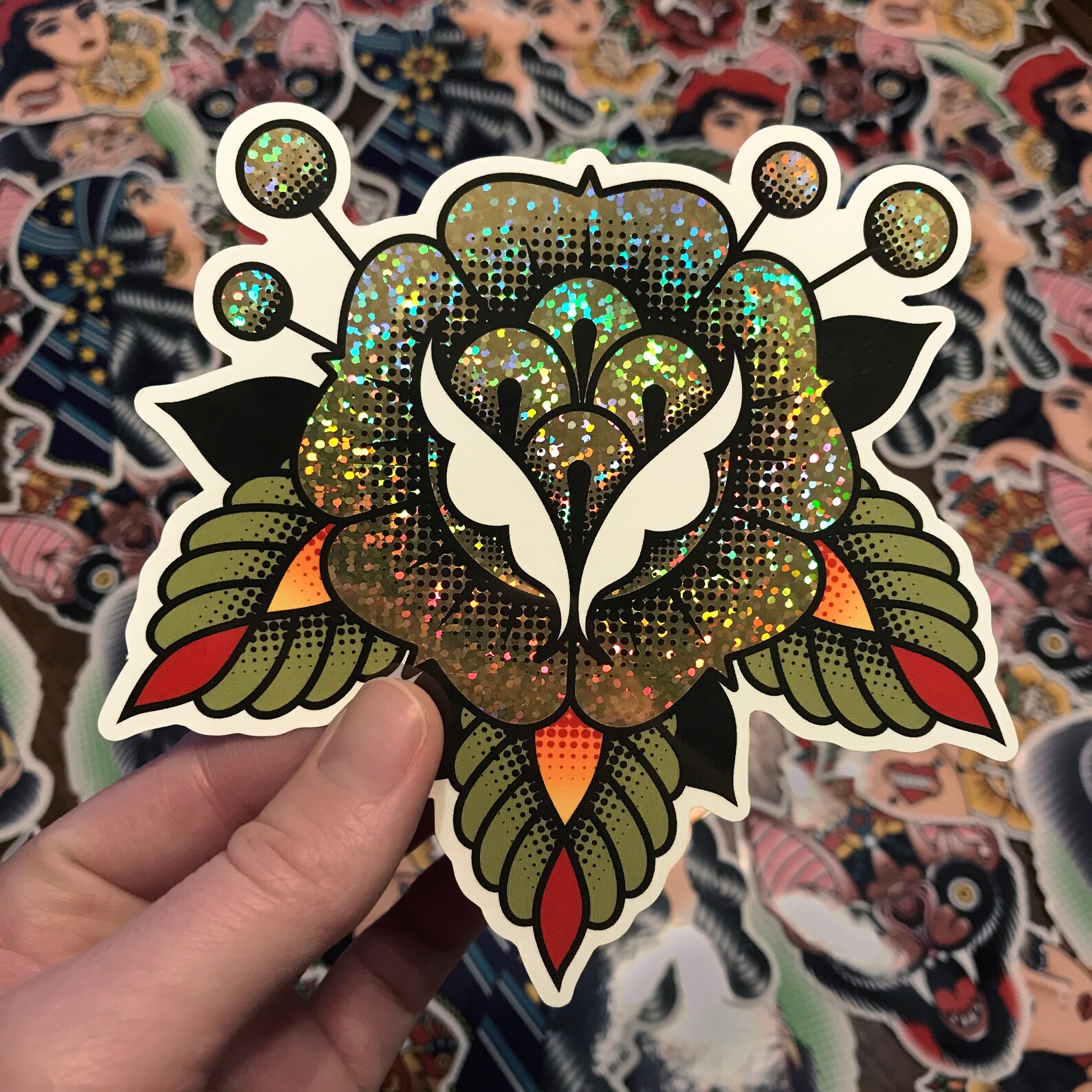 Gold Rose Vinyl Sticker | Etsy