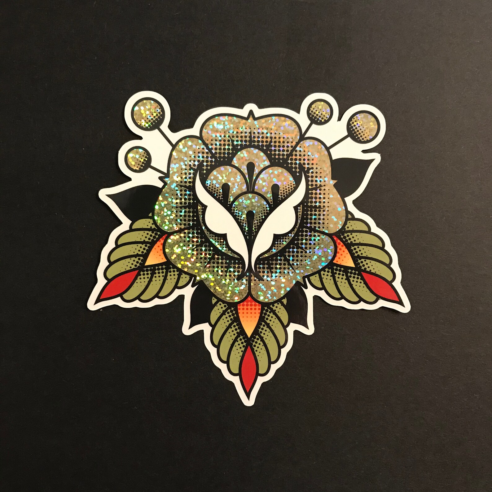 Gold Rose Vinyl Sticker | Etsy