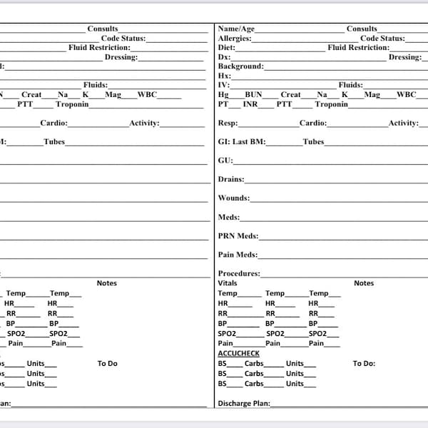 Orthopedic Report Sheets - Etsy